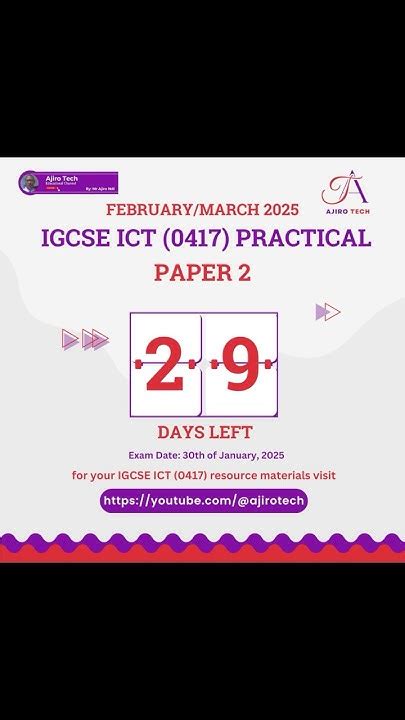 The Countdown To Paper 2 Igcse Ict 0417 Febmar 2025 Exam Igcseict Ajirotech Youtube