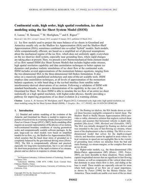 Pdf Continental Scale High Order High Spatial Resolution Ice Sheet