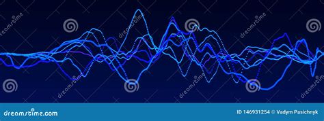 Sound Wave Element Abstract Blue Digital Equalizer Big Data
