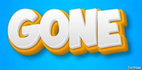 Gone Efeito De Texto E Desenho De Logotipo Palavra