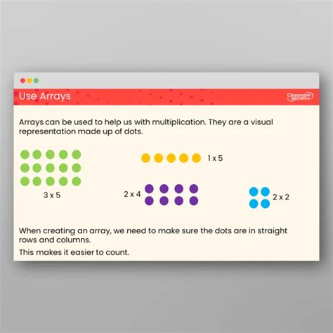 Year 3 Use Arrays Teaching Ppt Resource Classroom Secrets