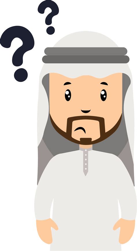 Arab With Question Marks Illustration Vector On White Background 13484057 Vector Art At Vecteezy