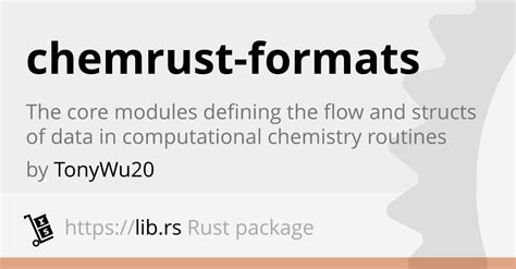 Chemrust Formats — Rust Library Librs