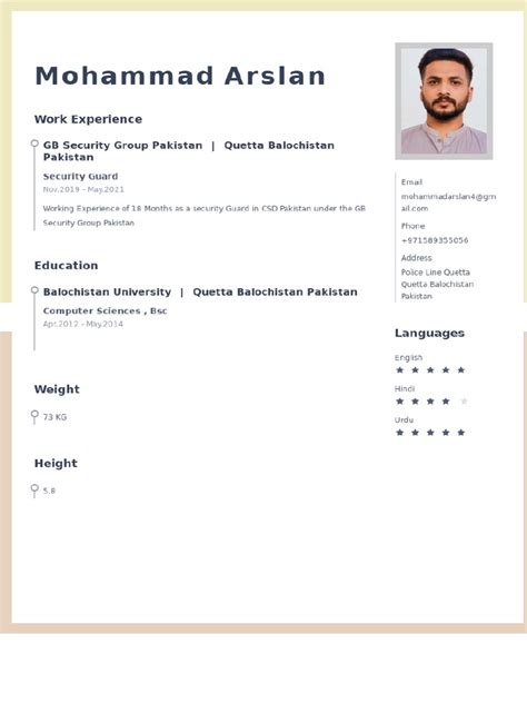 Security Guard Cv Pdf