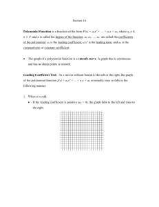 Polynomial Functions And Their Graphs