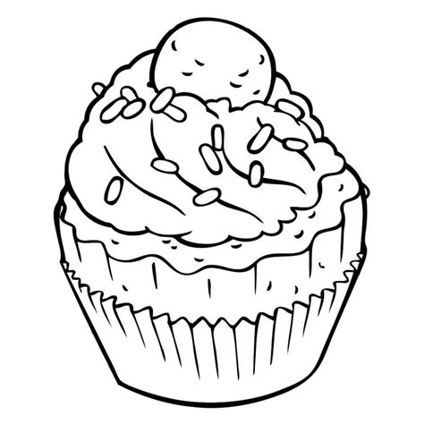 Раскраска Кекс с фруктами распечатать или скачать