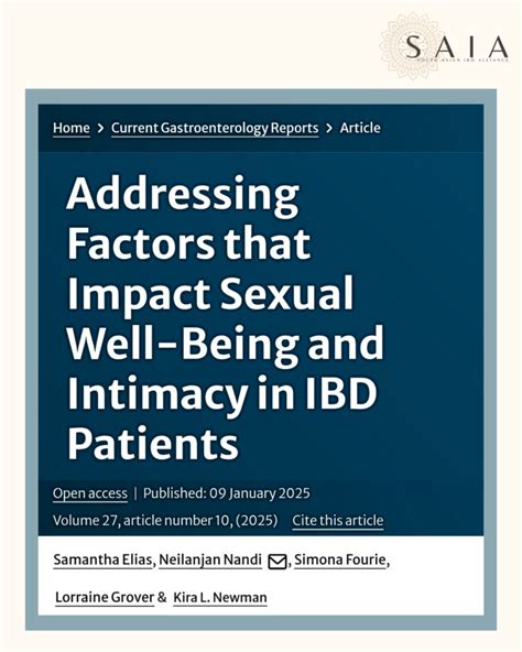 Addressing Factors That Impact Sexual Well Being And Intimacy In Ibd Patients Saia