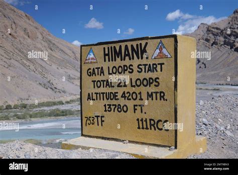 The Gata Loops Sign At Leh Manali Highway In Manali Ladakh India