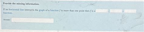solved provide the missing information if no horizontal line