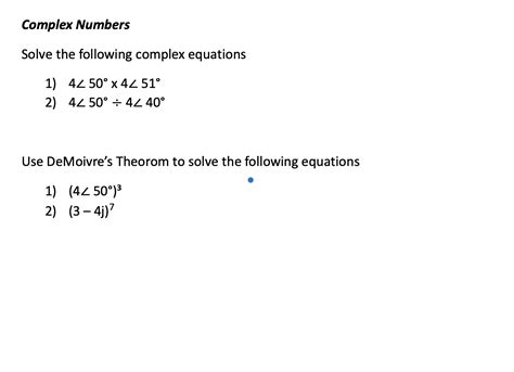 Solved Complex Numberssolve The Following Complex