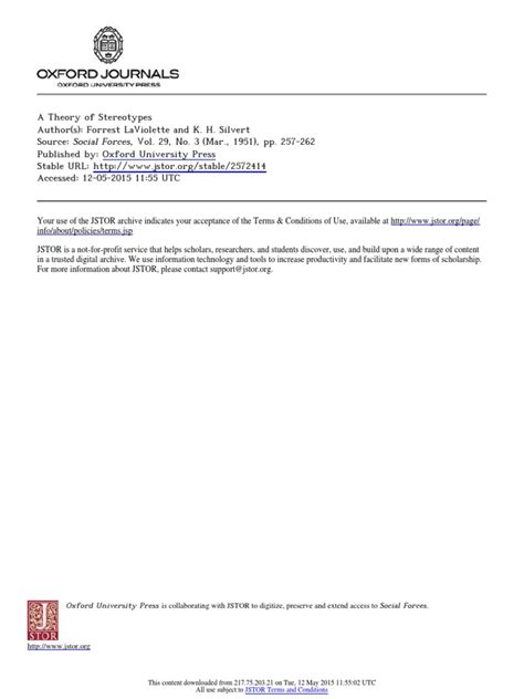 A Theory Of Stereotypes Pdf Stereotypes Attitude Psychology