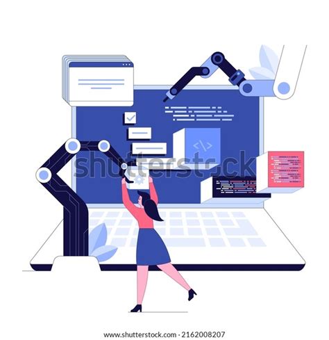 Software Development Coding Process Concept Technology เวกเตอร์สต็อก