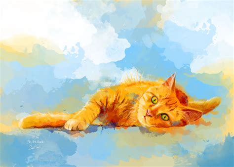 Orange Tabby Cat Poster Picture Metal Print Paint By Flo Art Studio Displate