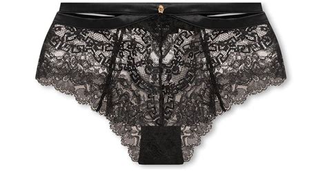 Versace High Waisted Lace Briefs In Black Lyst