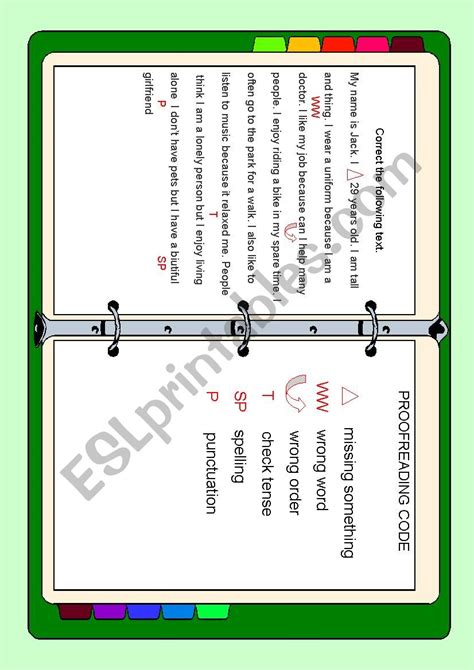ERROR CORRECTION ESL Worksheet By Maricholi
