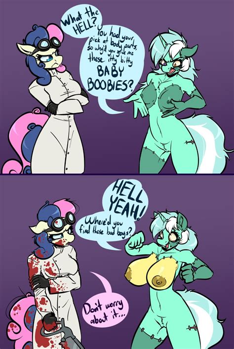 Rule 34 Absurd Res Anthro Anthrofied Blood Bodily Fluids Bonbon Mlp Bonesaw Breasts Clothing