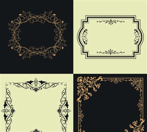 Border Templates Classical Design Elegant Symmetric Ornament Ai Eps