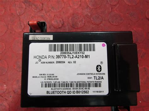 11 14 Acura Tsx Hfl Hft Hands Free Link Bluetooth Module 39770 Tl2 A210 M1 0565 Importapart