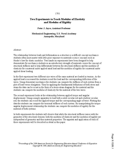 Pdf Two Experiments To Teach Modulus Of Elasticity And Modulus Of Rigidity Dokumen Tips