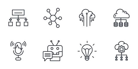 Machine Learning Icons Set Machine Learning Pack Symbol Vector Elements For Infographic Web
