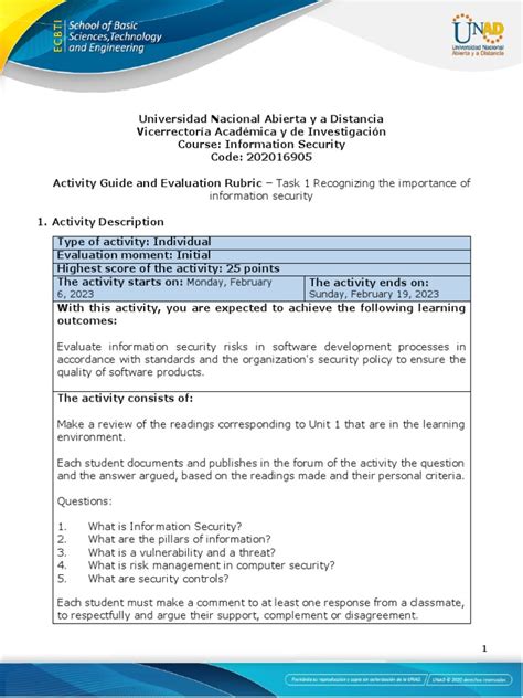 Activities Guide And Evaluation Rubric Unit 1 Task 1 Recognizing The Importance Of