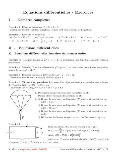 2exercice Equation Differentiel Pdf