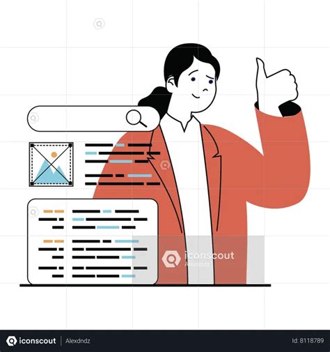 female coder showing thumbs up illustration free download design
