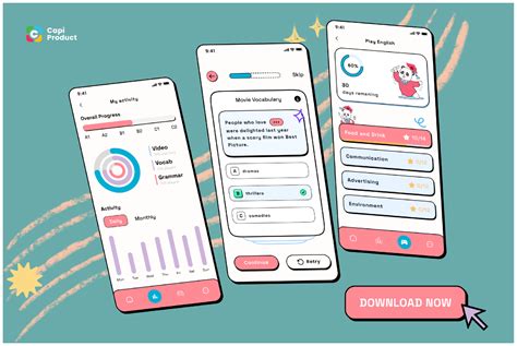 English Learning App Retro Style Figma