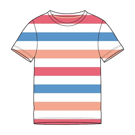 Premium Vector Vector Short Sleeve T Shirt With All Over Strip Vector