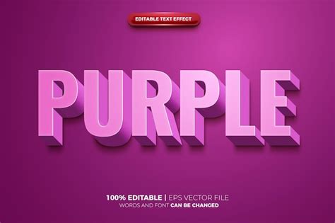 Premium Vector Purple 2 Bold 3d Editable Text Effect