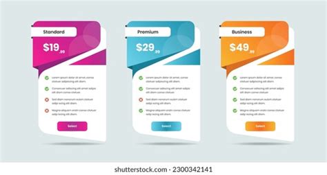 Abstractly Designed Pricing Comparison Table Gradient Stock Vector Royalty Free 2300342141