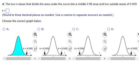 Solved For A T Curve With Df Find Each T Value In Parts Chegg Com