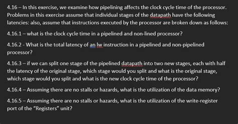Solved 4 16 ﻿in This Exercise We Examine How Pipelining