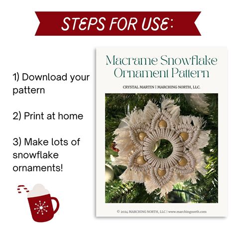 macrame snowflake ornament pdf pattern marching north