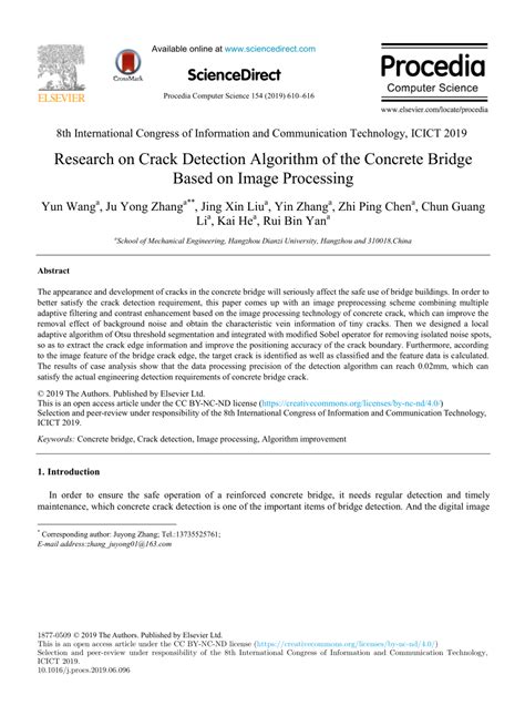 Pdf Research On Crack Detection Algorithm Of The Concrete Bridge Based On Image Processing
