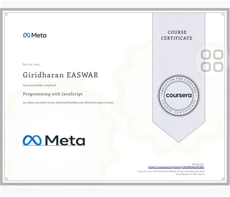 giridharan easwar on linkedin completed course on programming with javascript