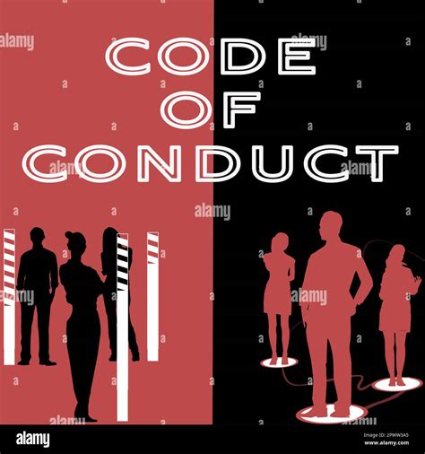 Writing Displaying Text Code Of Conduct Word Written On Ethics Rules