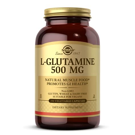 Solgar L Glutamine 500 Mg Vegetable Caps 50100250 Maple Herbs