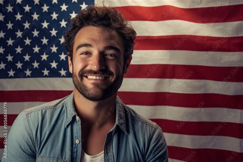 Happy American People Citizens Celebration National Flag Day Generative AI Photo Image Over Usa