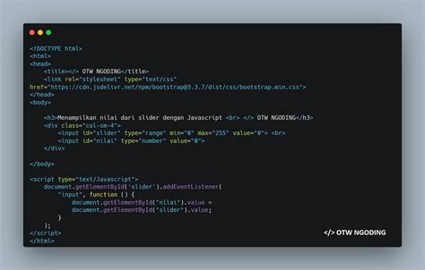 Tutorial Cara Menampilkan Nilai Sliders Dengan Menggunakan Javascript