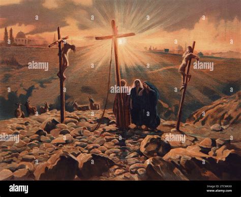 Chromolithographic Print Of The Calvary On The Sabbath Following Christ