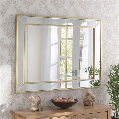 Angled Wall Mirror Brass Mirror Wall Rectangular Mirror Mirror Decor