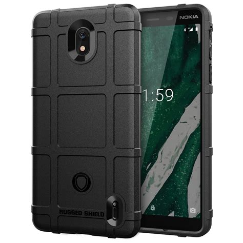 Grid Texture Tough Shockproof Case For Nokia Plus Black