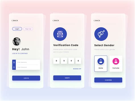 Login OTP Login Gender Select App Screen Design By TechenSolutions On Dribbble