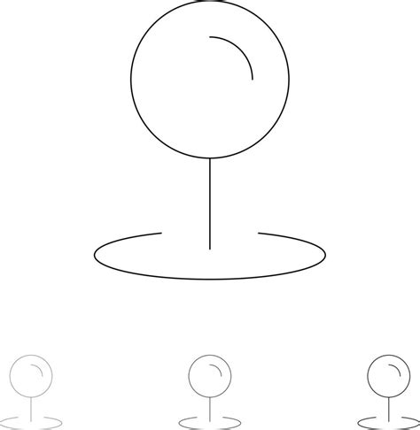 Location Map Pointer Bold And Thin Black Line Icon Set 19113074 Vector