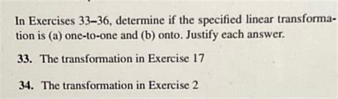 Solved In Exercises 33 36 Determine If The Specified Linear