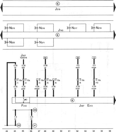图6 2 11 变速杆、变速杆挡位p锁止开关、转向柱电子装置控制单元、变速杆传感器控制器、自动变速器机械电子单元、自动变速器压力调节阀 国产汽车电路 图片