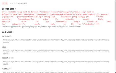 Slug Must Be Defined · Issue 35 · Adrianhajdinprojectgraphqlblog