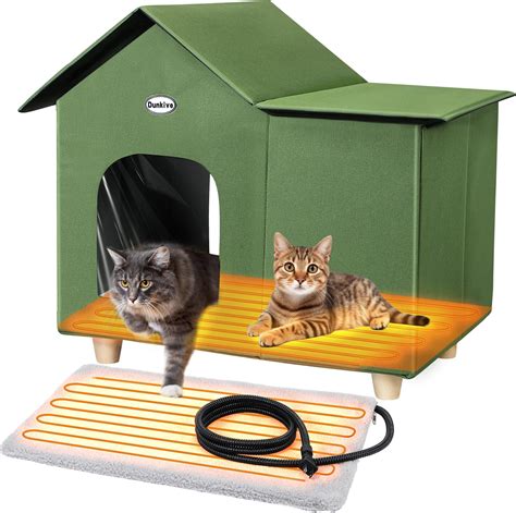 Elevated Heated Cat House For Outdoor Cat Outside Heated