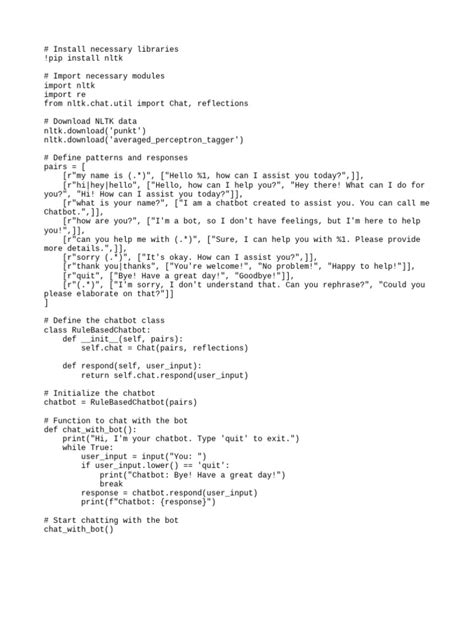 Rule Based Chatbot Pdf